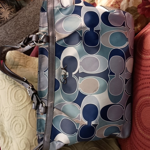 Coach | Bags | Coach Blue Signature Shld Bag | Poshmark